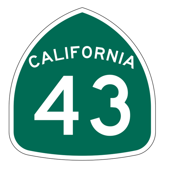California State Route 43 Sticker Decal R1145 Highway Sign – Winter ...
