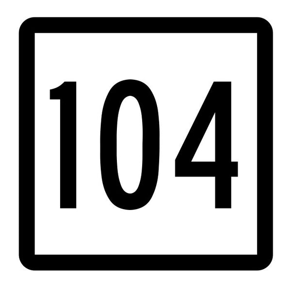 Connecticut State Highway 104 Sticker Decal R5122 Highway Route Sign ...