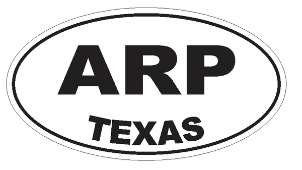 Arp Texas Oval Bumper Sticker or Helmet Sticker D3121 Euro Oval ...