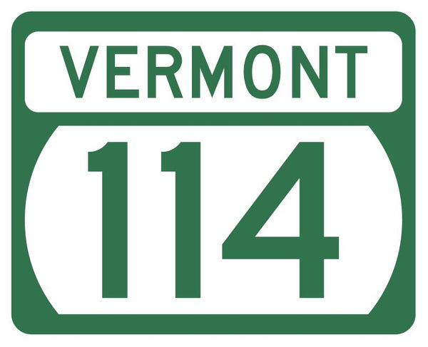Vermont State Highway 114 Sticker Decal R5320 Highway Route Sign ...