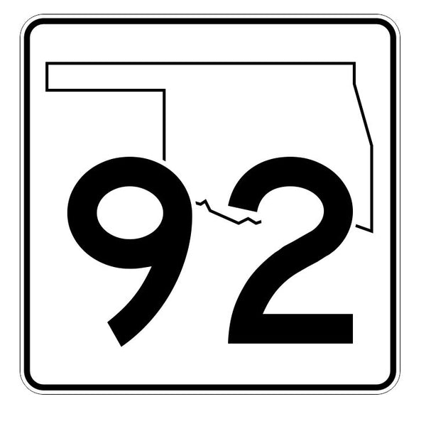 Oklahoma State Highway 92 Sticker Decal R5669 Highway Route Sign ...