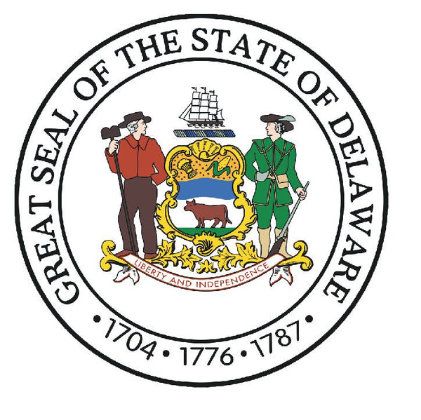 Delaware State Seal Vinyl Sticker R528 – Winter Park Products