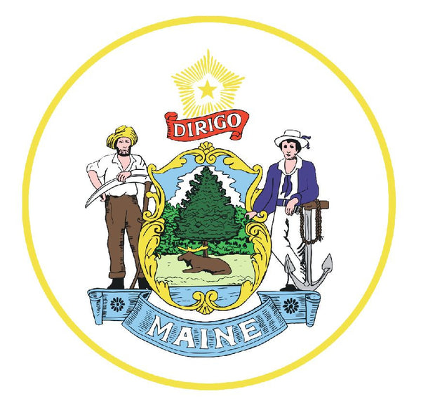 Maine State Seal Vinyl Sticker R538 – Winter Park Products