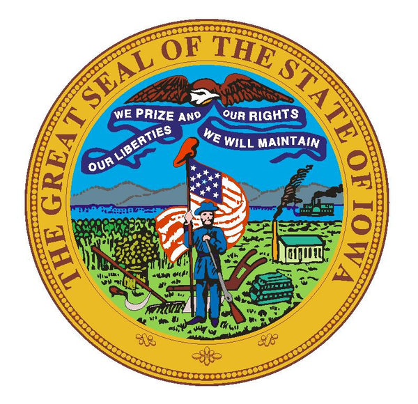 Iowa State Seal Vinyl Sticker R534 – Winter Park Products