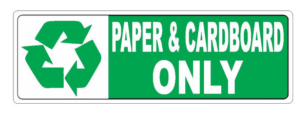Recycle Paper & Cardboard Only Sticker D3719 – Winter Park Products