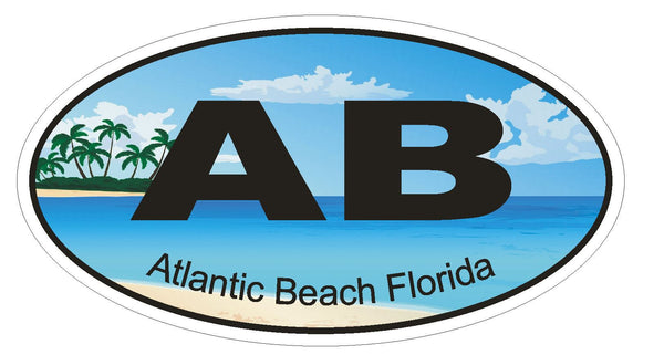 Atlantic Beach Florida Oval Bumper Sticker or Helmet Sticker D1181 ...