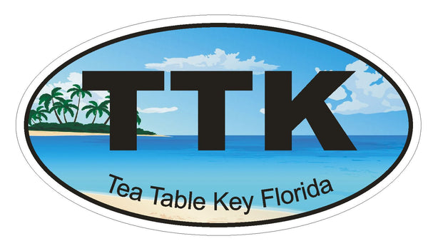 Tea Table Key Florida Oval Bumper Sticker or Helmet Sticker D1270 Euro ...